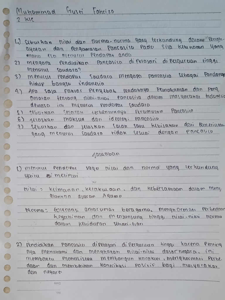 Muhammad Gusti Fahriza Uts Pancasila | PDF