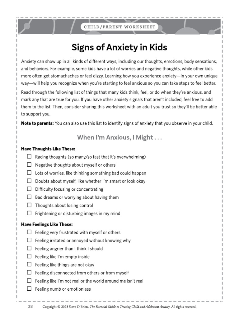 Child and Adolescent Anxiety | PDF