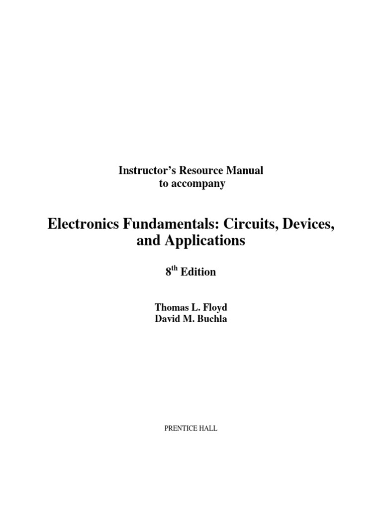 Electronics Fundamentals: Circuits, Devices, and Applications | PDF ...
