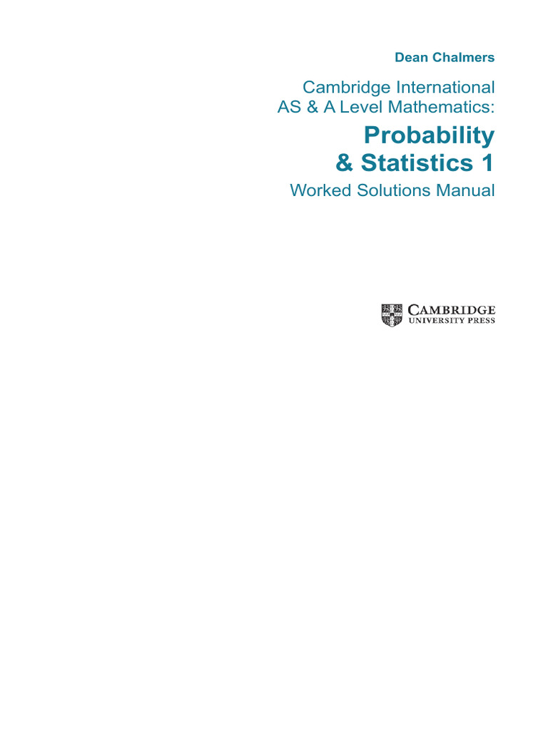AS & A Level Math: Probability Solutions | PDF | Teaching Methods & Materials