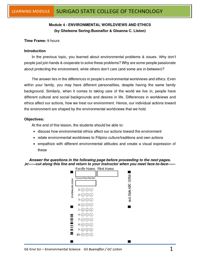 Learning-Module-GE-Envi-Sci_Module-4_gsb-and-gcl | PDF | Natural Environment | Environmental ...
