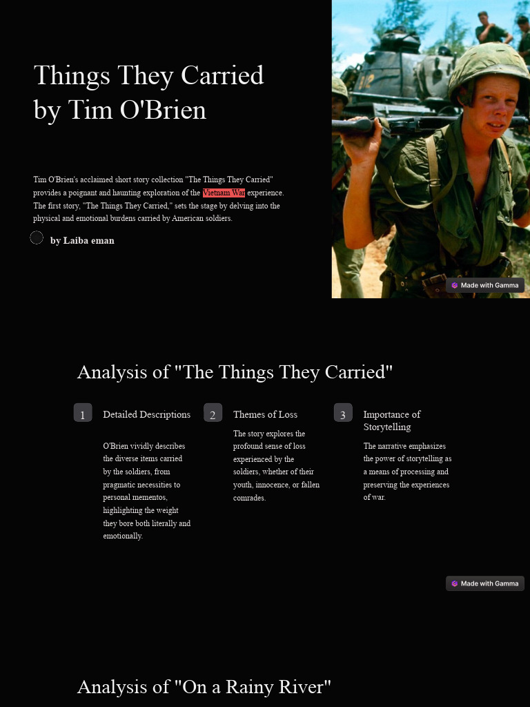 Things They Carried by Tim OBrien | PDF | Narrative | Storytelling