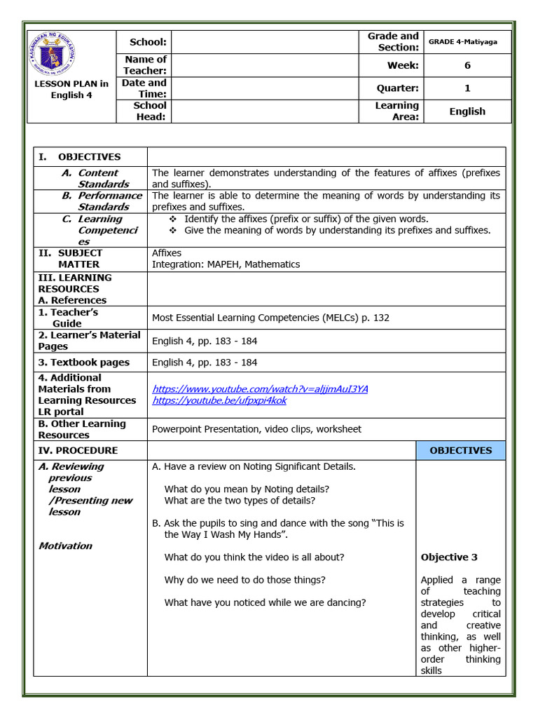 CO1 English - 4 Affixes | PDF | Learning | Word