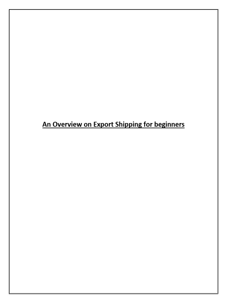 Overview of Container Shipping Export Process | PDF | Cargo | Freight ...