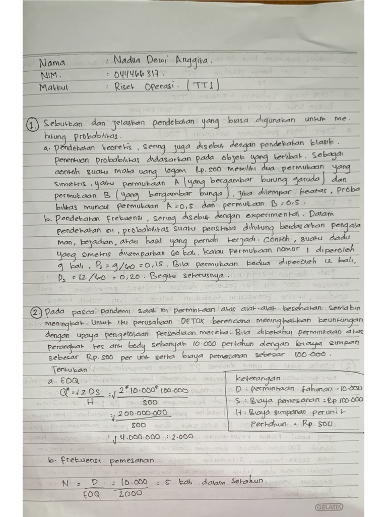 TT1 Riset Operasi | PDF