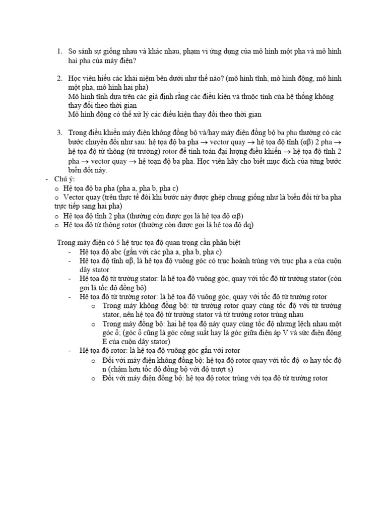 Cau Hoi On Tap | PDF