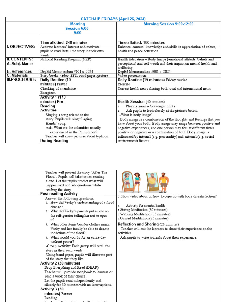 Catch-Up Fridays: Reading & Health | PDF | Body Image | Learning
