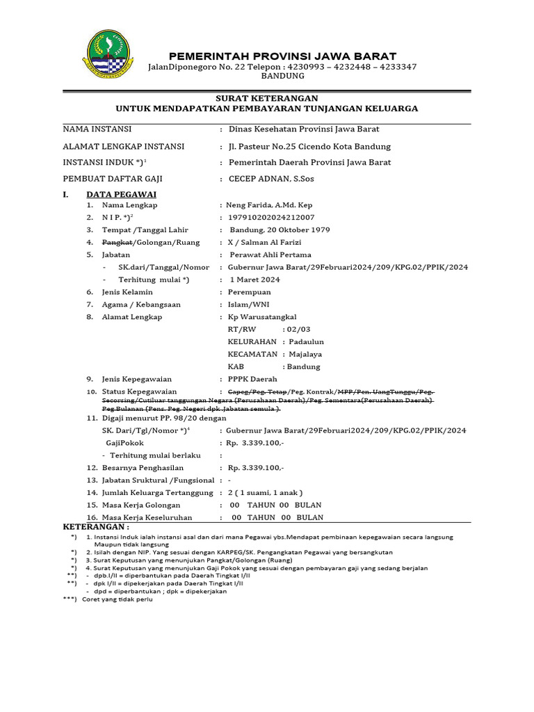 FORM SKUMPTK PPPK Neng Farida | PDF