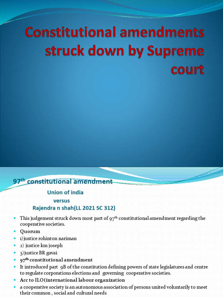 Constitutional Amendments Struck Down by Supreme Court | PDF | Constitutional Law | Government ...