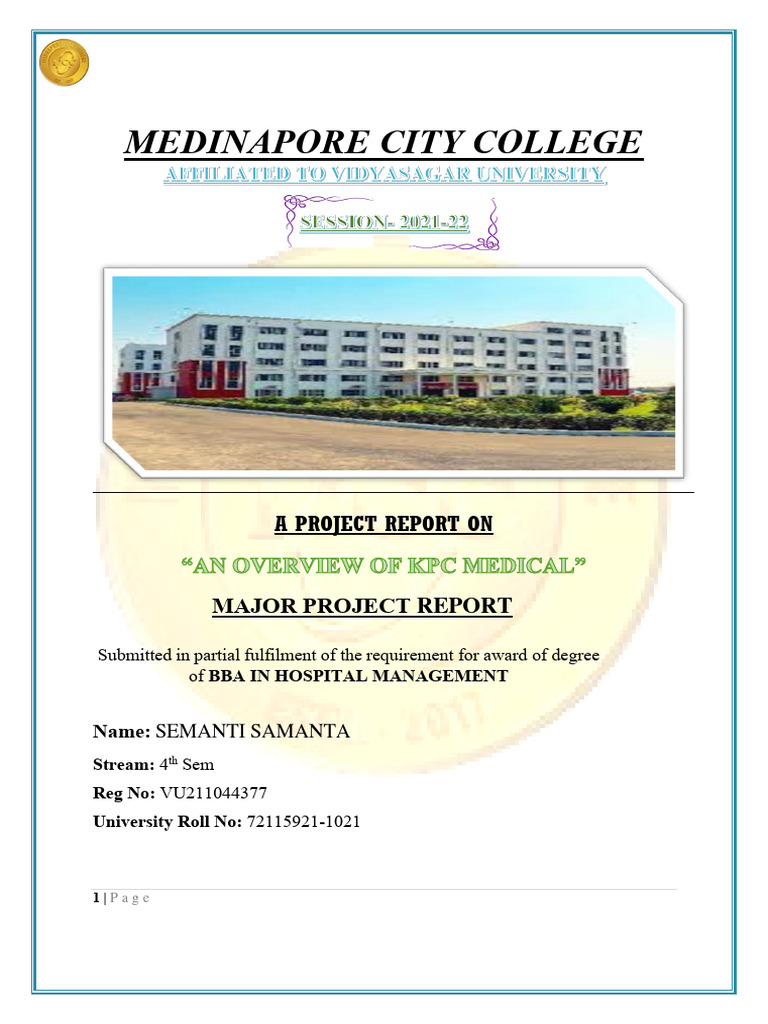 Ss - KPC Medical College Final Project | PDF | Patient | Hospital