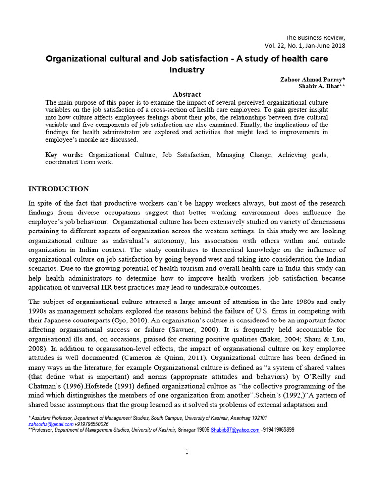 Organizational Culture | PDF | Job Satisfaction | Organizational Culture