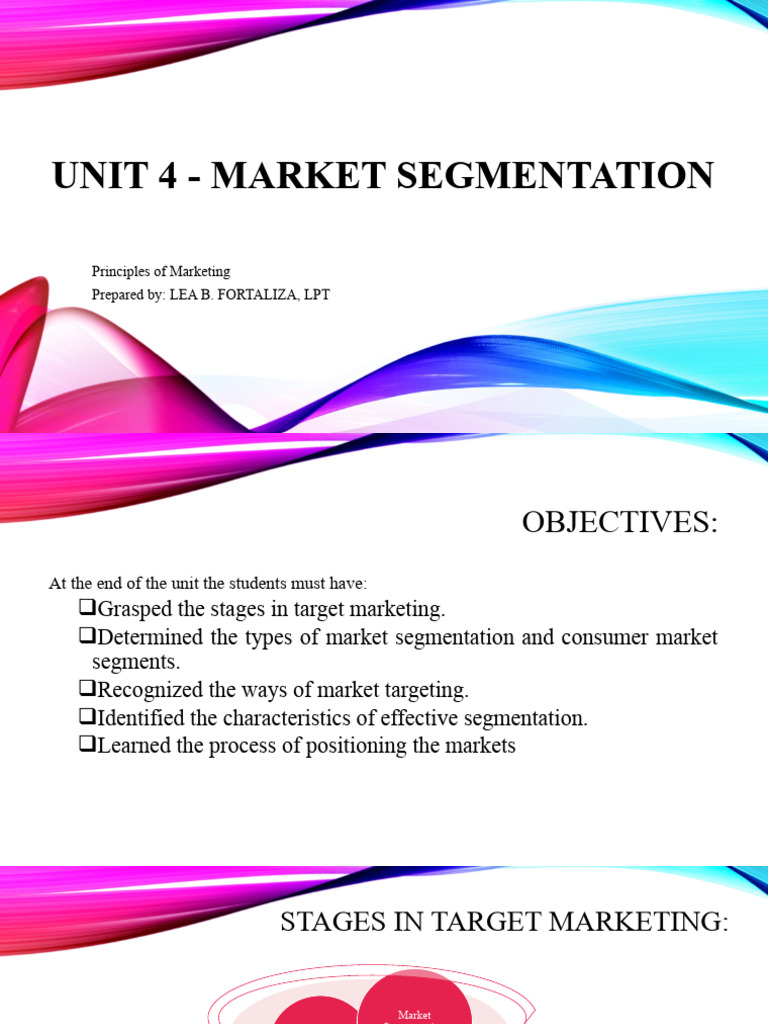 Unit 4 - Market segmentation | PDF | Market Segmentation | Marketing