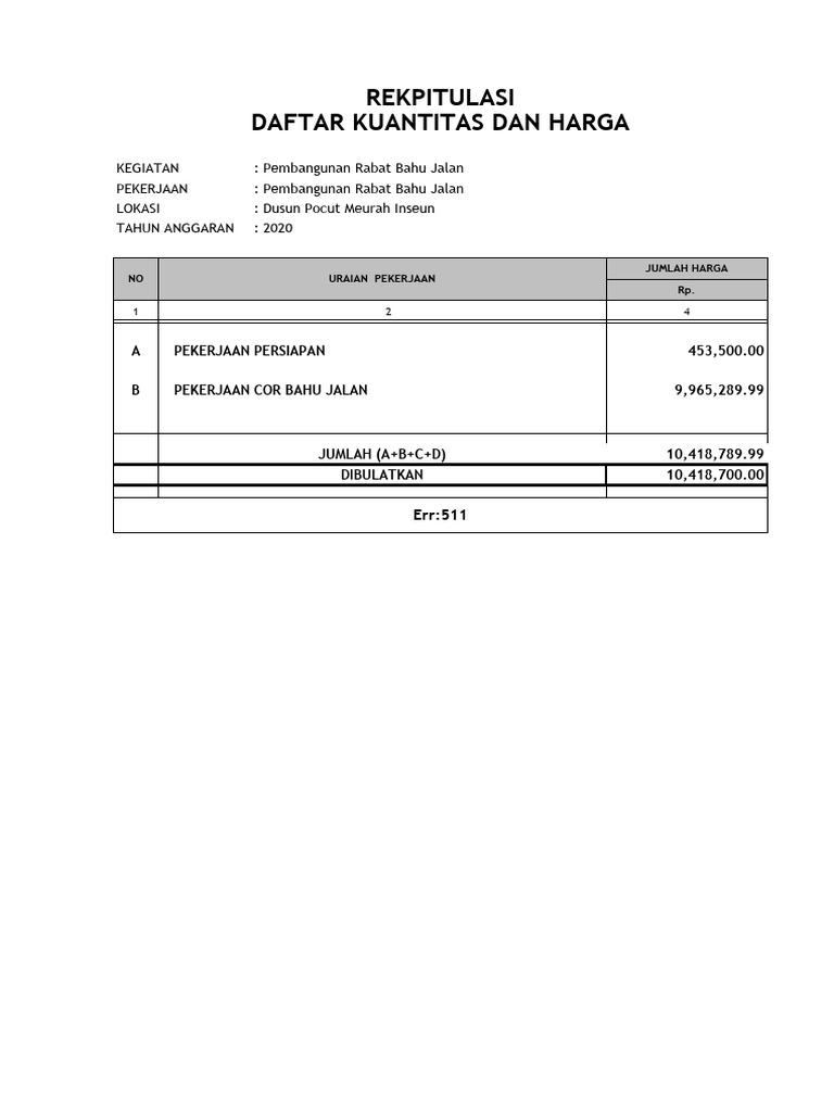 Rabat Bahu Jalan Jl. Aneuk Galong, LR 3&4 - Ok | PDF