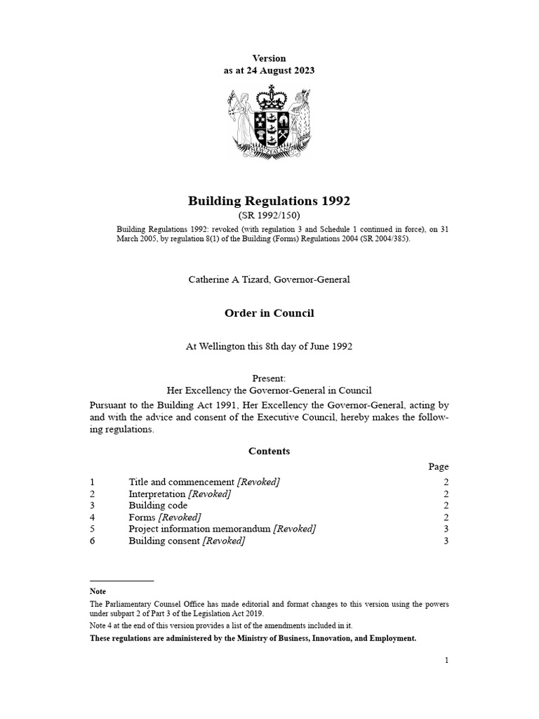 Building Regulations 1992 | PDF | Fires | Sanitation
