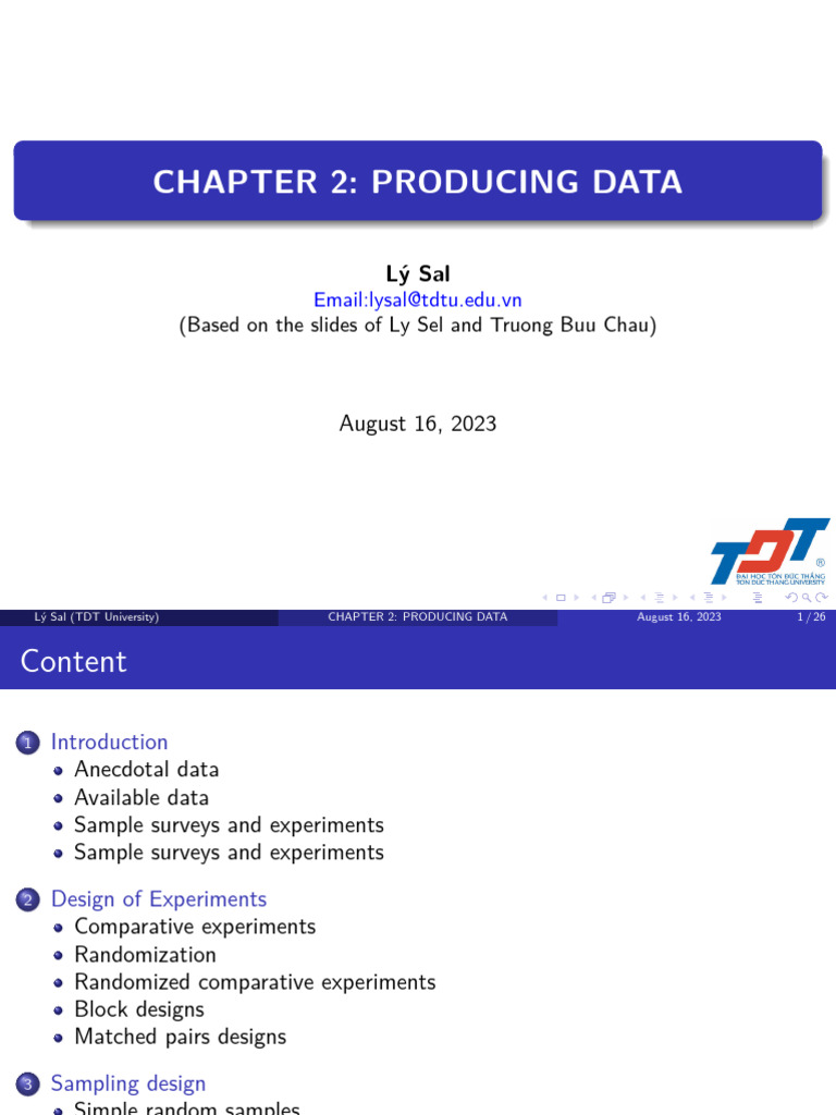 Chapter 2 Producing Data | PDF | Experiment | Sampling (Statistics)