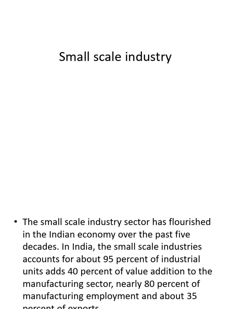 Small scale industry new | PDF