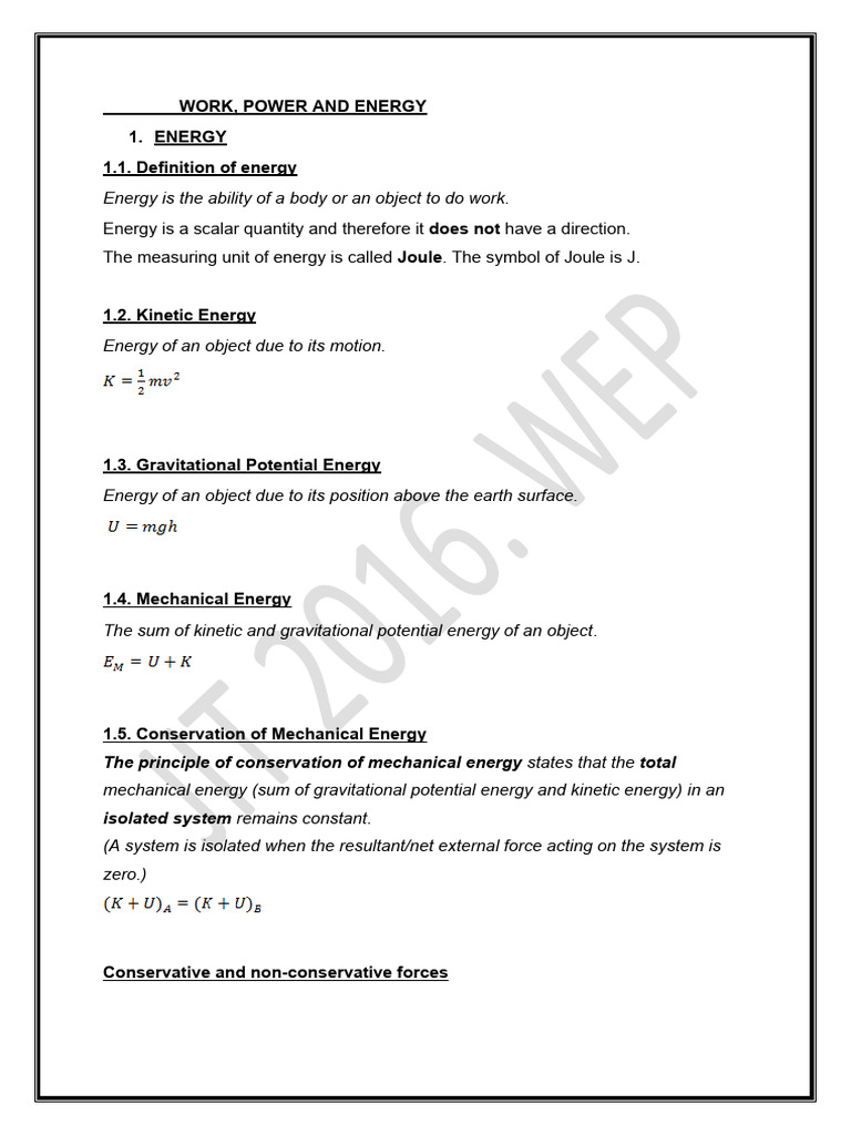 WORK, POWER and ENERGY DOC 9 APR | PDF | Force | Friction