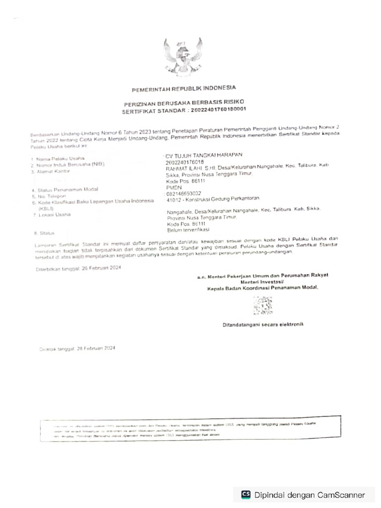 Situ Siup CV - Tujuh Tangkai Harapan | PDF