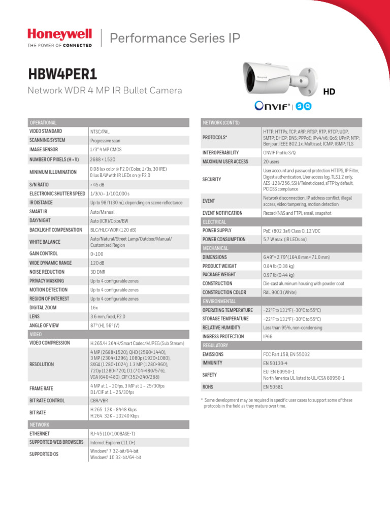 Honeywell-HBW4PER1-Datasheet (1) | PDF | File Transfer Protocol | Computer Networking