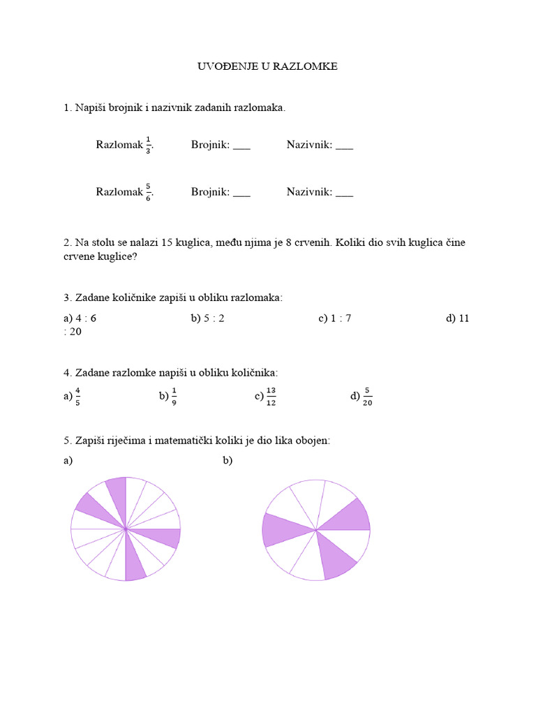 Uvođenje U Razlomke | PDF