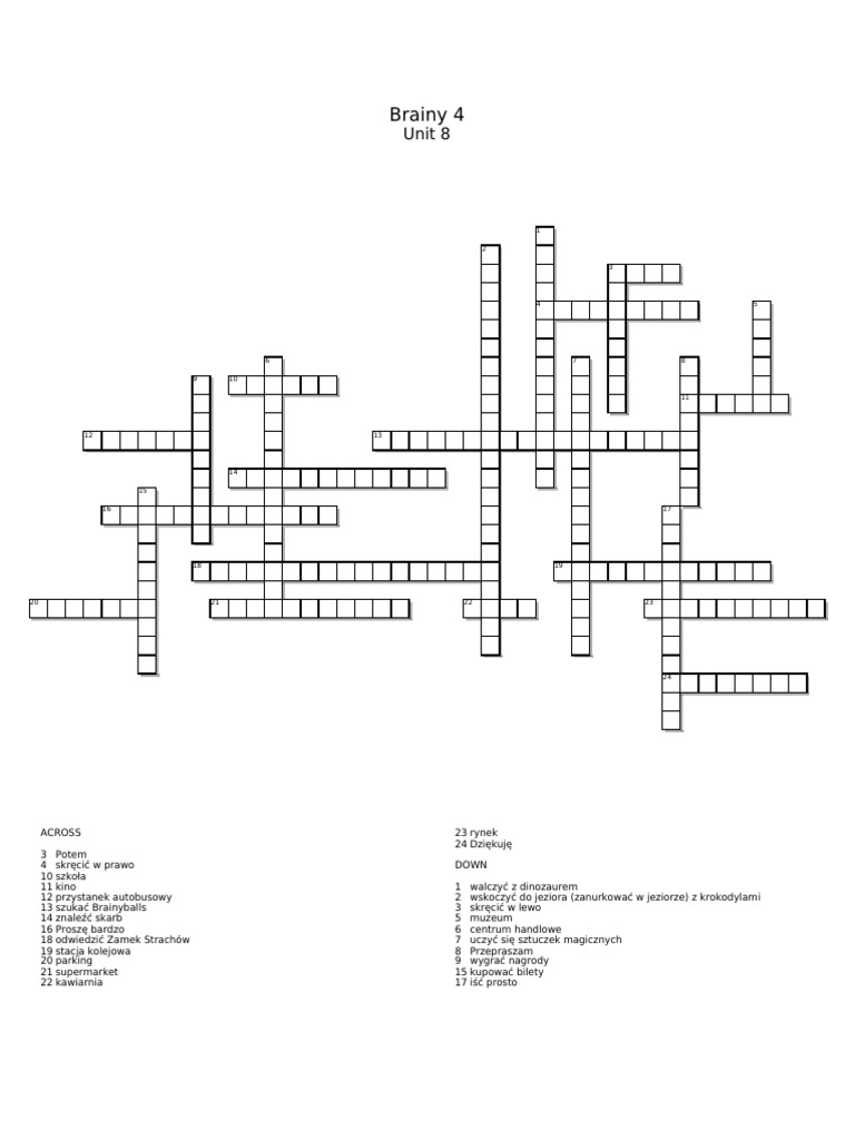 Unit 8 - Crossword.1 | PDF