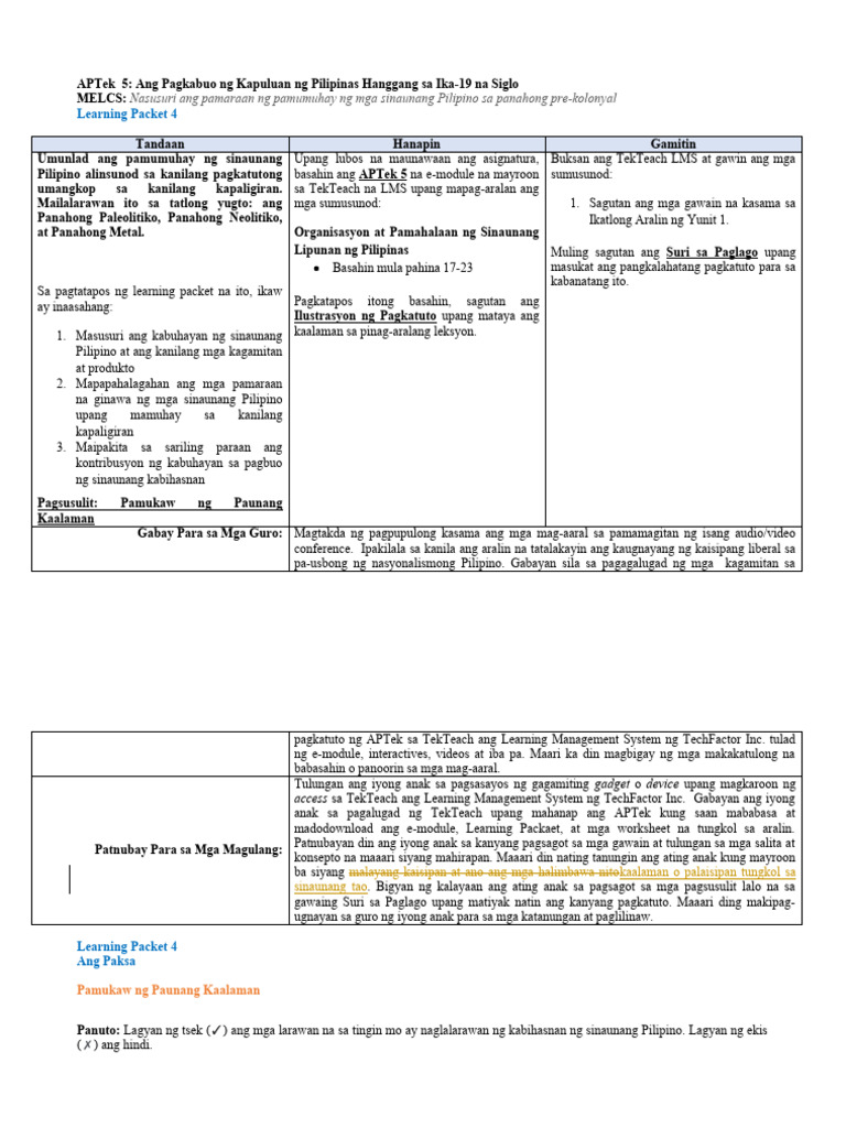 AP 5-Unit 1-LP 4-Pechon (Revised) | PDF