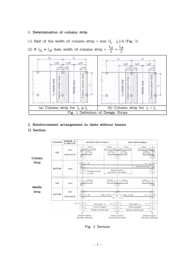 Column Strip Design and Reinforcement Guide | PDF | Teaching Methods ...