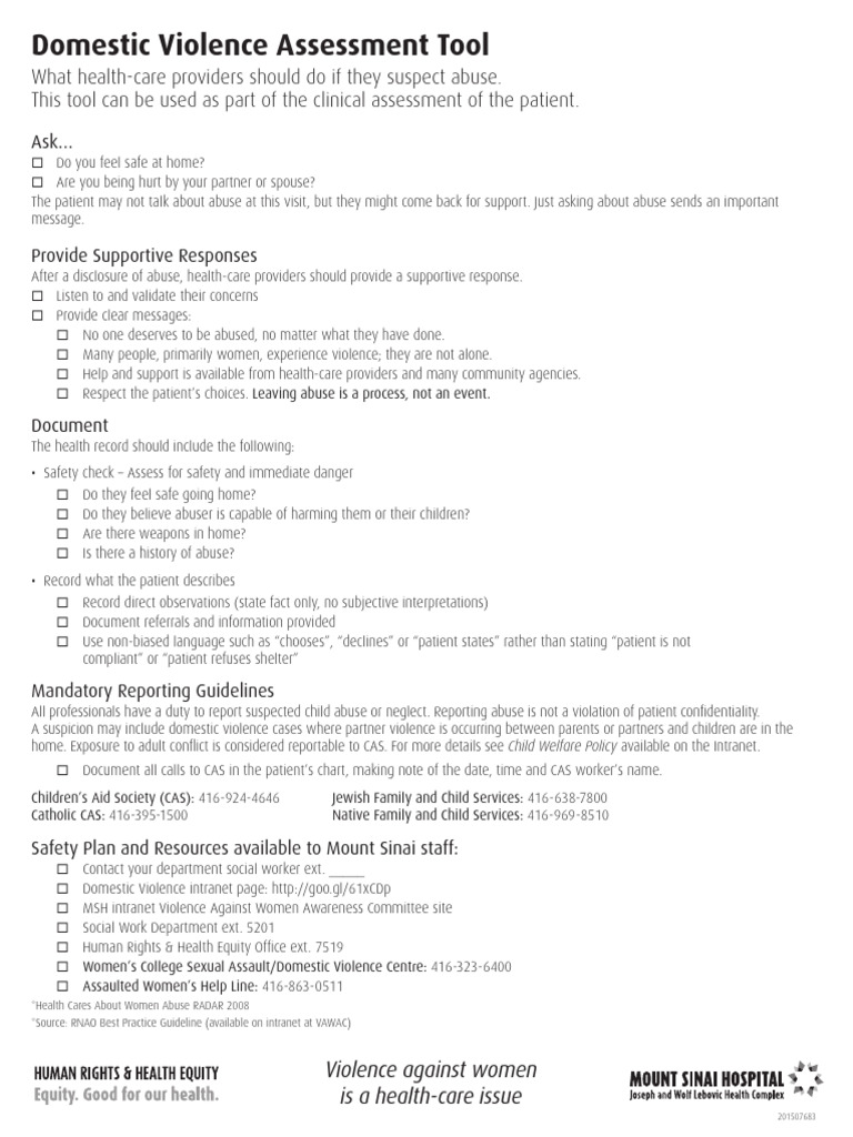 Domestic Violence Assessment Tool | PDF | Domestic Violence | Violence