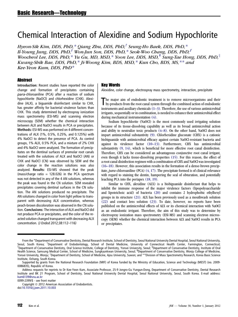 Chemical Interaction of Alexidine and So | PDF | Time Of Flight Mass ...