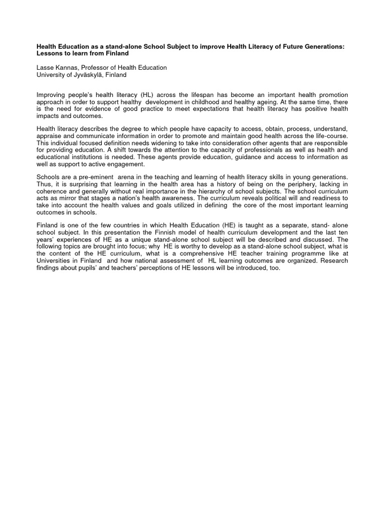 Silo - Tips - Health-Education-As-A-Stand-Alone-School-Subject-To ...