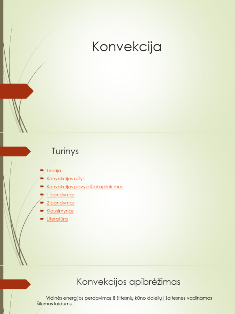 Konvekcija Pamoka | PDF