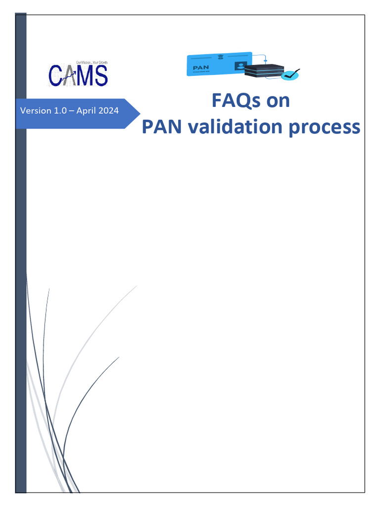 FAQs On PAN Validation Process-V1.0-April 2024 | PDF | Taxes