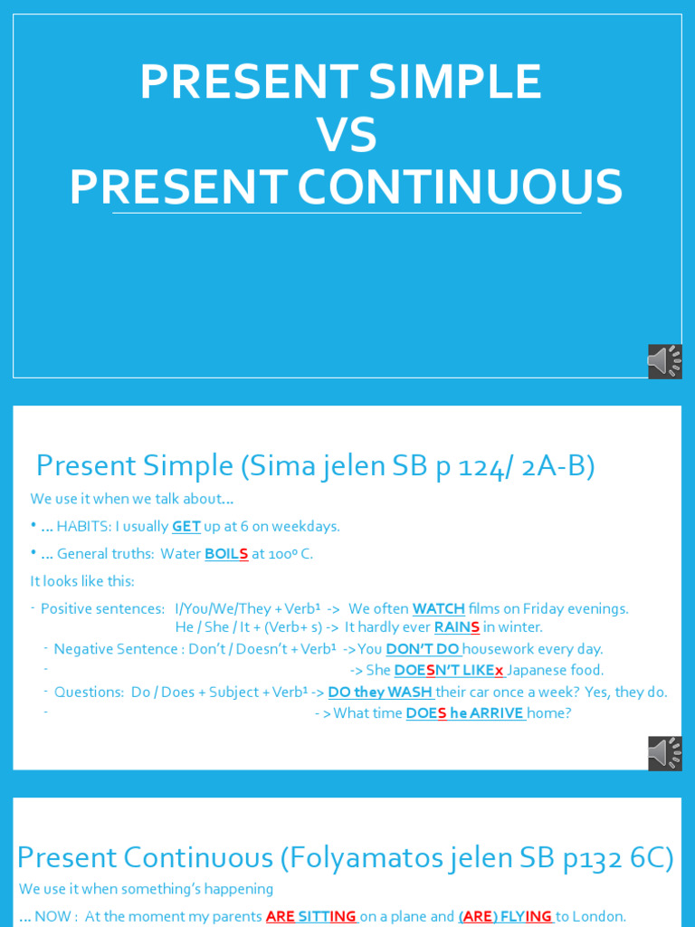 Present Simple Vs Continuous | PDF