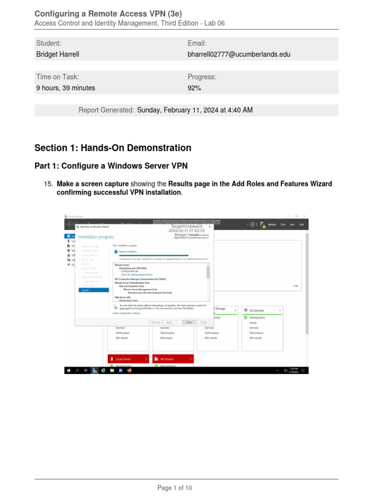Lab 6 Configuring - A - Remote - Access - VPN - 3e - Bridget - Harrell ...