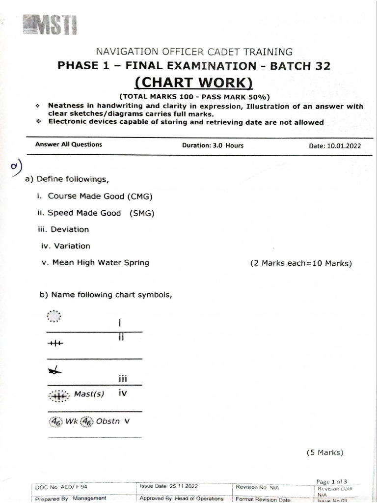 32nd (NOC) Chart Work | PDF