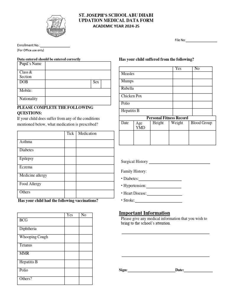 Medical Form1 | PDF