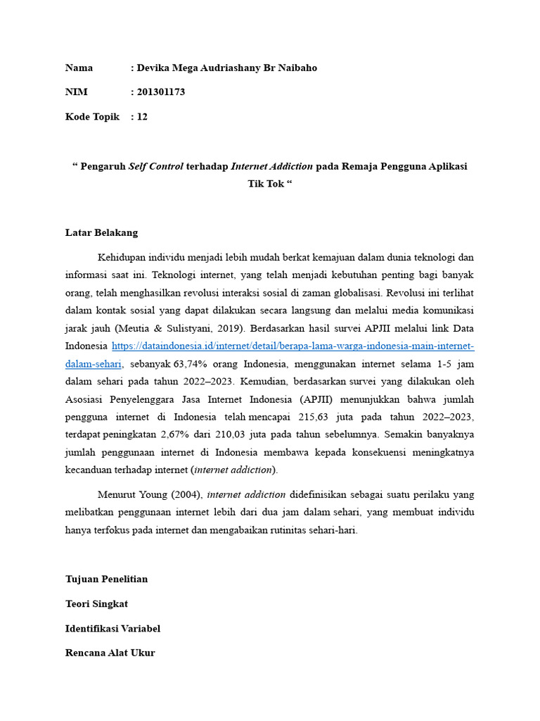 Outline Skripsi Devika Kode Topik | PDF | Komputer