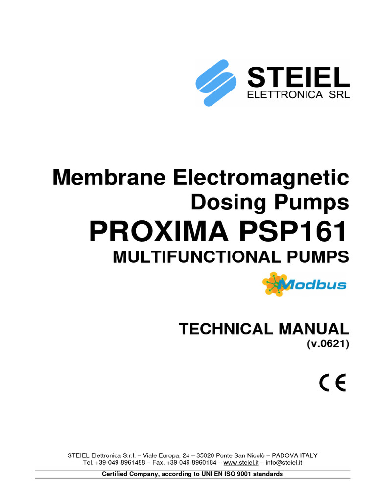 PROXIMA PSP161 r5.2 (v.0621) | PDF | Pump | Valve