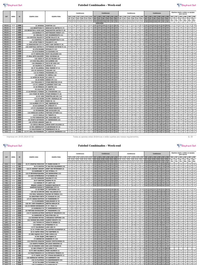 Combinés de Football du Week-end | PDF | Club de football | Équipe de ...