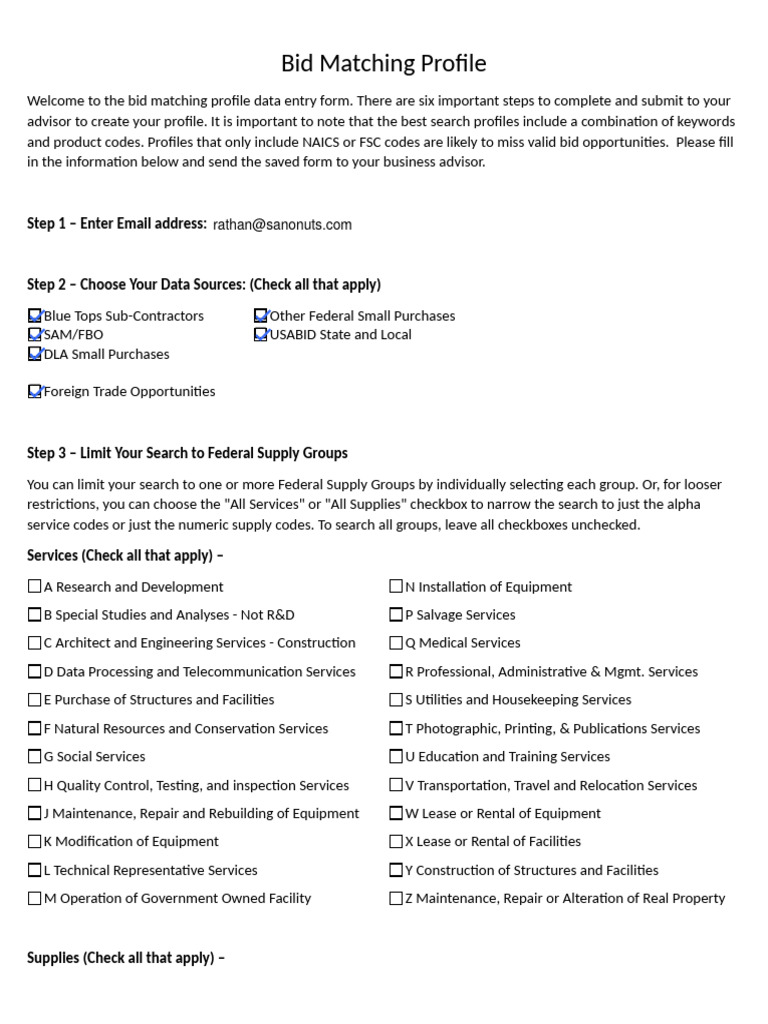 Illinois Bid Matching Profile Setup | PDF | Vehicles | Machines