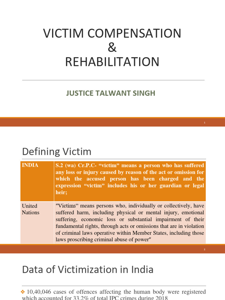 Victim Compensation and Rehabilitation in India | PDF | Crimes | Crime ...