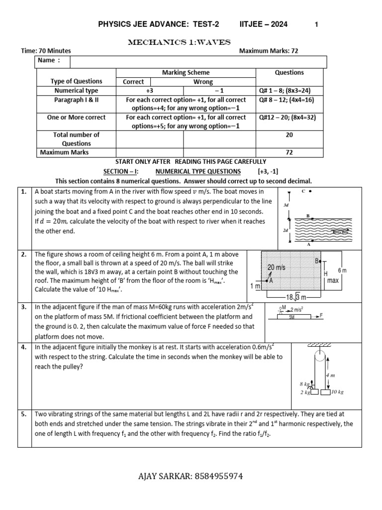 Jee Adv Class2 | PDF | Force | Tension (Physics)