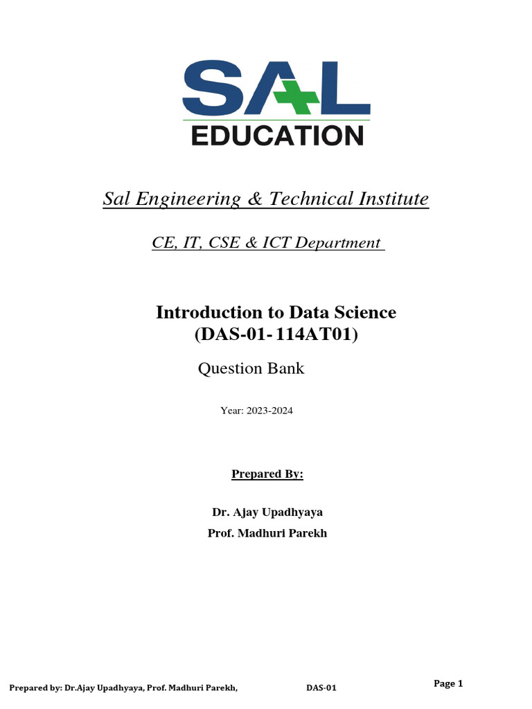 6.DS_Question_Bank | PDF | Analytics | Machine Learning
