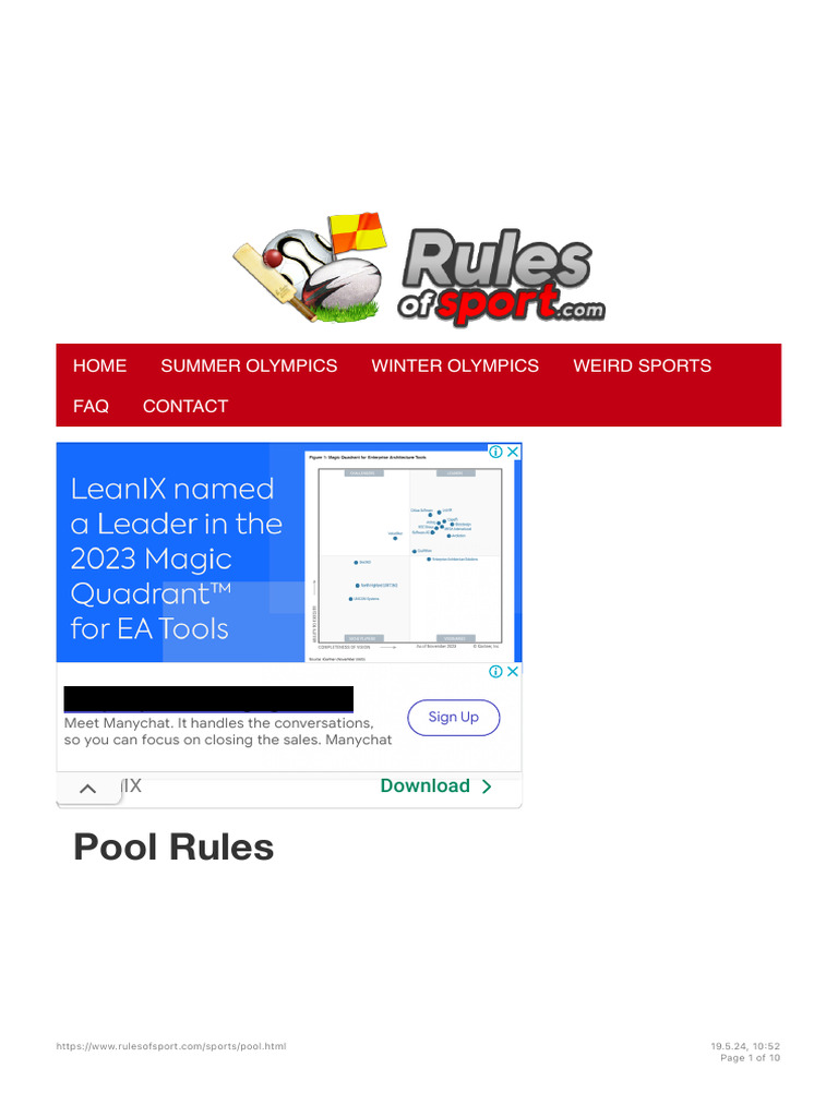 Pool As Social Game | PDF | Pool (Cue Sports) | Individual Sports