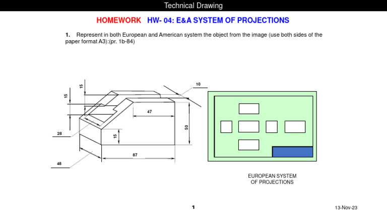 Introduction To Technical Drawing - Homework | PDF