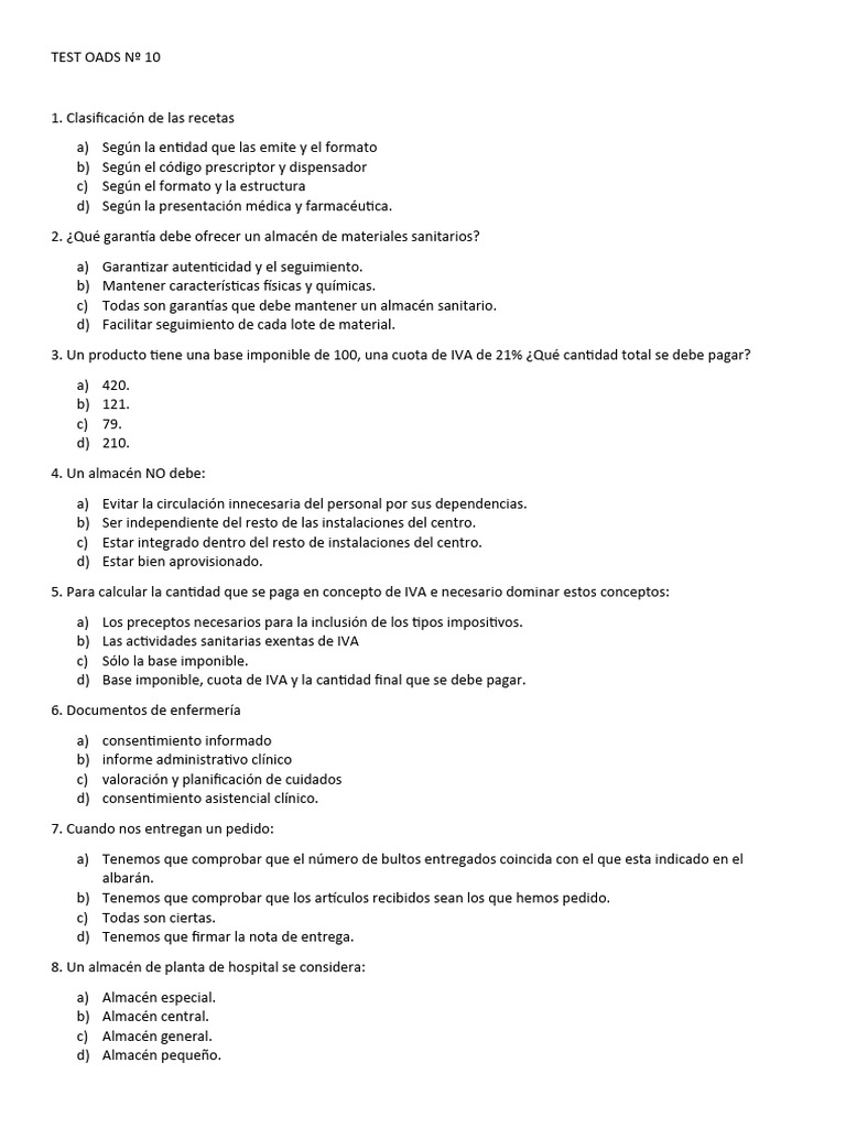 Test Oads #10 | PDF | Factura | Farmacia
