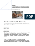 Debate Writing Class 11 | PDF | Argument