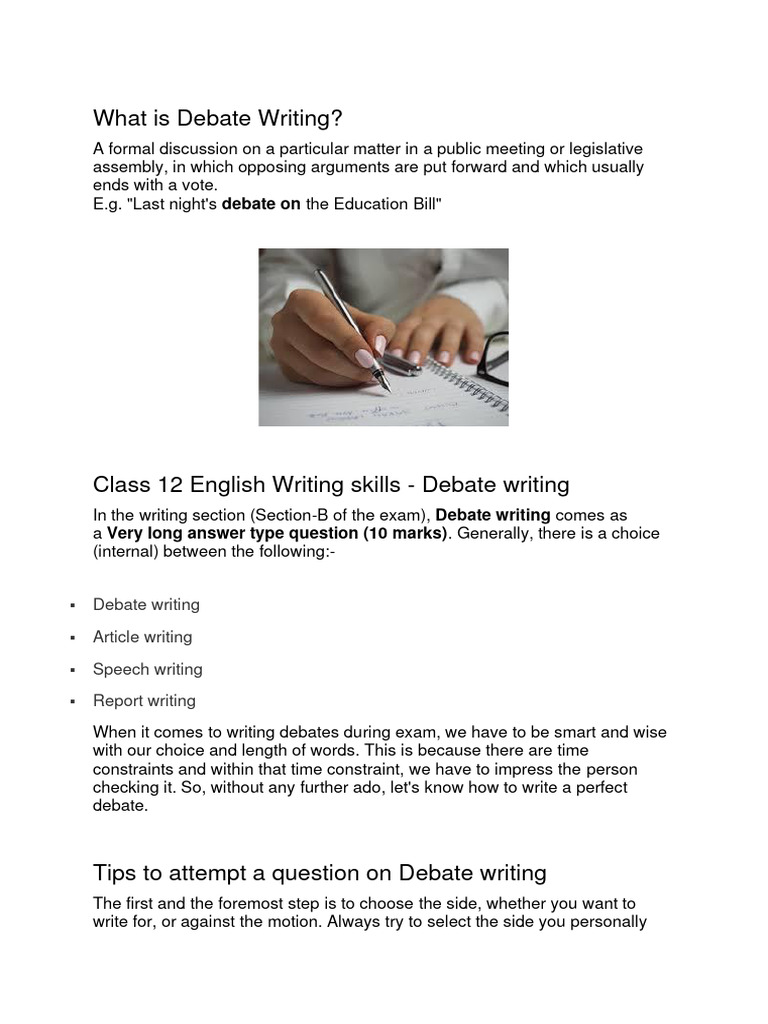 I Am Sharing 'DEBATE WRITING (1) - 1' With You | PDF | Human Capital ...
