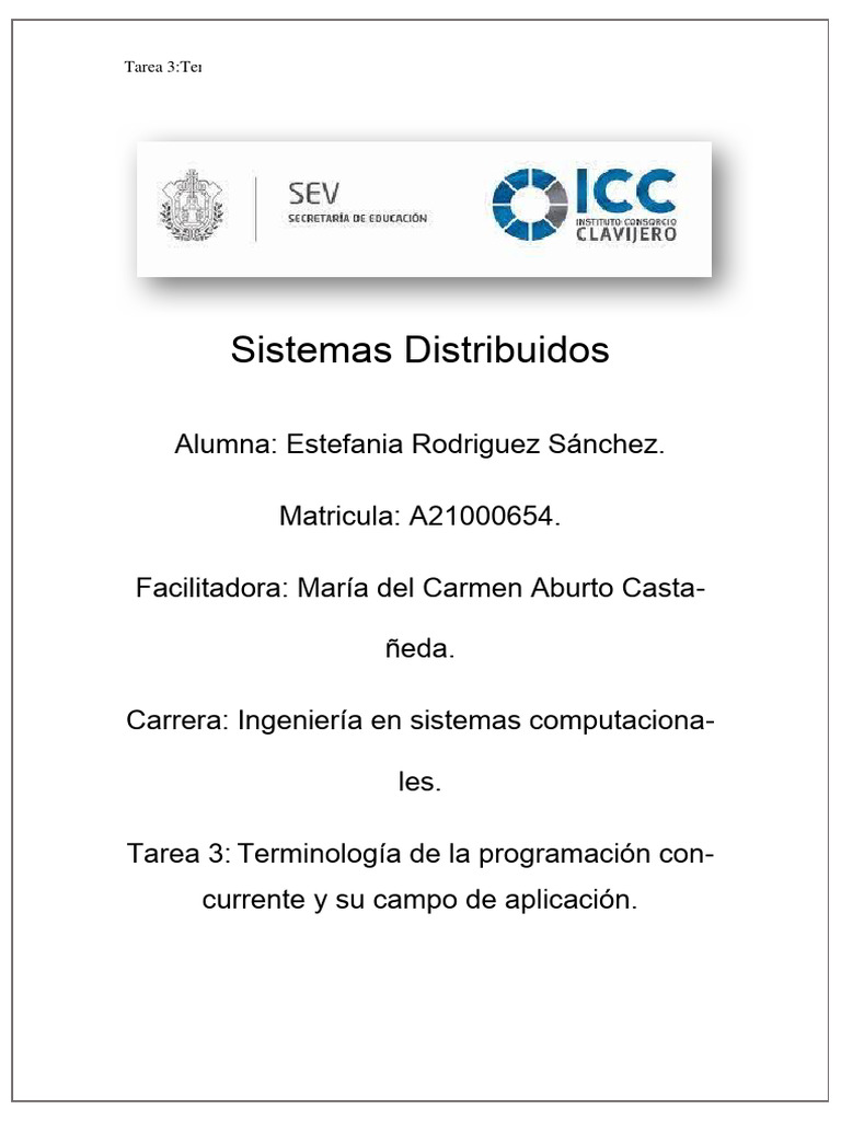Tarea3.sistemas Distribuidos | PDF | Hilo (Computación) | Programación de computadoras