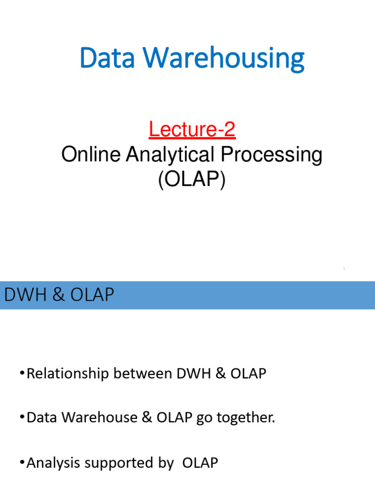 Data Warehousing - C02_OLAP (1) | PDF | Computer Science | Information Science